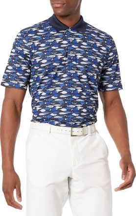 Amazon Essentials Herren Golf-Poloshirt, Feuchtigkeitsableitend Schnell Trocknend, Kurzarm, Blau Fisch, XXL