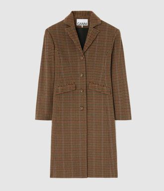 Ganni Manteau Heavy Check Twill Multicolour
