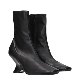 Dries Van Noten Leather Ankle Boot - Black