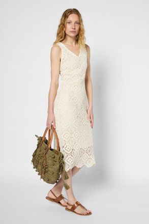 Gerard Darel Robe cintr&eacute;e en broderies - PAGETTE - Naturel