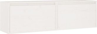 vidaXL Wandschränke 2 Stk. Weiß 60x30x35 cm Massivholz Kiefer - Vidaxl