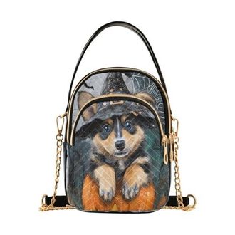 Mnsruu Petit sac &agrave; main en cuir pour femme avec toile daraign&eacute;e et citrouille dHalloween