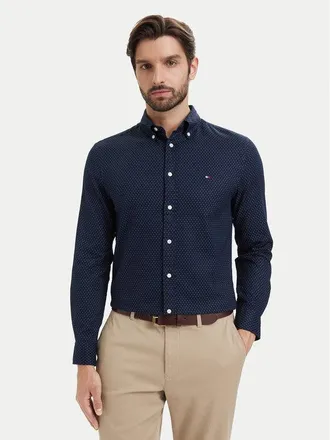 Tommy Hilfiger Hemd Poplin MW0MW43318 Dunkelblau Regular Fit