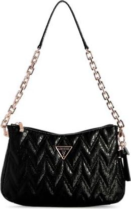Guess Femme Adelard Top Zip Shoulder Bag Sac à bandoulière, Noir, Taille Unique