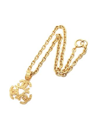 Chanel collier à pendentif CC - Or