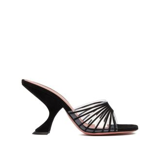 Amina Muaddi Schwarze Leder-Mules - - Shoes - Damen - Schwarzk - 35 EU