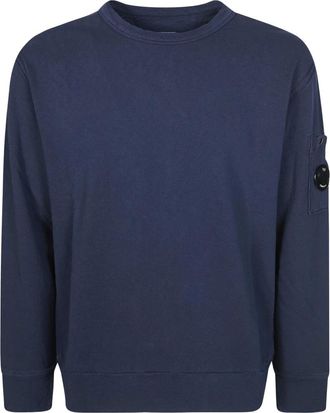 C.P. Company C.p. Company, Homme, Sweatshirts et sweats &agrave; capuche, Bleu, Taille: M Felpa Girocollo Delav&eacute;