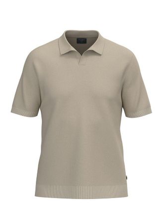 Olymp Poloshirt Strick Casual mit geripptem Kragen, unifarben