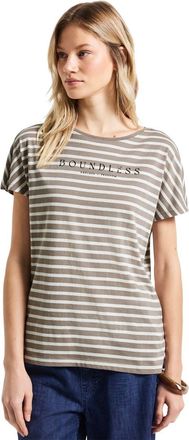 Street One Damen Streifenshirt mit Wording
