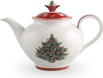 Villeroy & Boch Toys Delight Kanne mit Deckel, Teekanne Weihnachten, Kaffeekanne, Weihnachtsdeko, Weihnachtsdekorationen, Tannenbaum, Weihnachtsgeschirr, Premium Porz