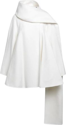 Alaia Wollmantel mit Schal - - Jackets - Damen - Wei&szlig; - S