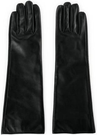 Samsøe & Samsøe Lange Handschuhe in Schafleder - Schwarz