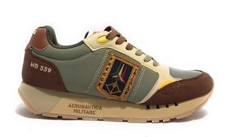 Aeronautica Baskets Green/Brown U26AR04, Vert et marron., 44 EU
