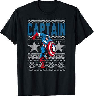 MARVEL Captain America Stars Ugly Sweater Graphic T-Shirt