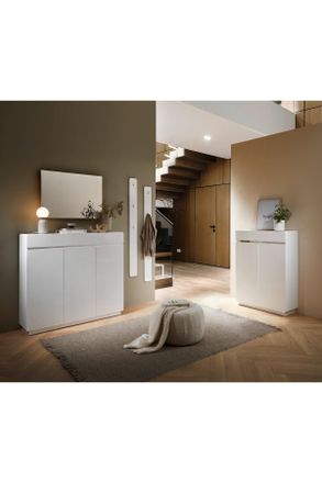 SoBuy Schuhschrank Hoch Weiß, Schuhkipper mit 3 Klappen und 6 ...