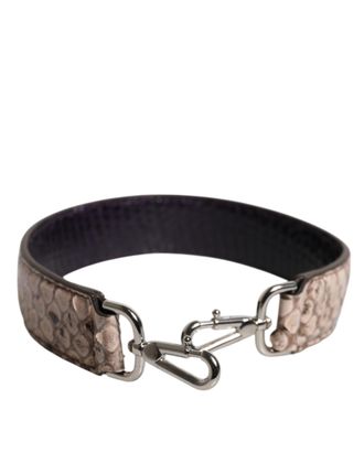 Dolce & Gabbana Womens Black Cream Exotic Leather Bag Shoulder Strap Python