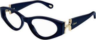 Chlo&eacute; Femme, Accessoires, Bleu, Taille: 53 MM Ch0273O 004 Monture OEil-de-Chat