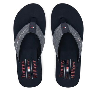 Tommy Hilfiger Zehentrenner Tommy Hilfiger Chambray Beach Sandal FM0FM05570 Dunkelblau