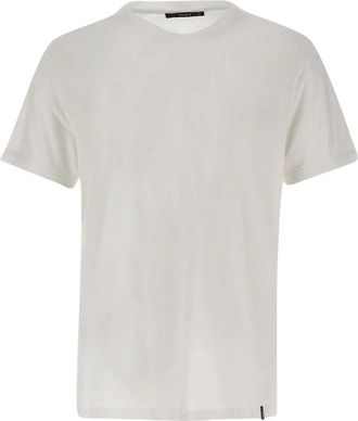 KANGRA Homme, Tops, Blanc, Taille: 2XL T-shirt &agrave; col rond c&ocirc;tel&eacute;