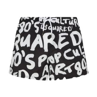 Dsquared2 Homme, Maillots de bain, Multicolore, Taille: XL Boxer de bain midi &agrave; logo lat&eacute;ral