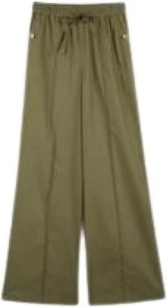 Twinset Femme, Pantalons, Vert, Taille: 36 FR Wide Pantalons