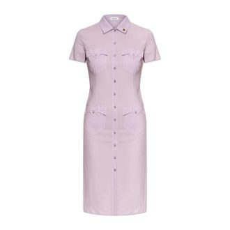 Versace Femme, Robes, Violet, Taille: 36 FR Robe Midi en Viscose Georgette Stretch