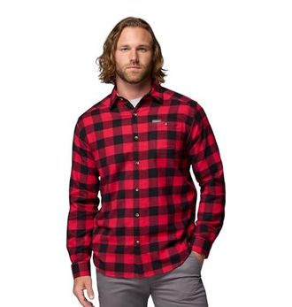Columbia Cornell Woods Flannel Long Sleeve Shirt Chemise à Boutons, Carreaux de Buffle Rouge des, Taille XL Homme