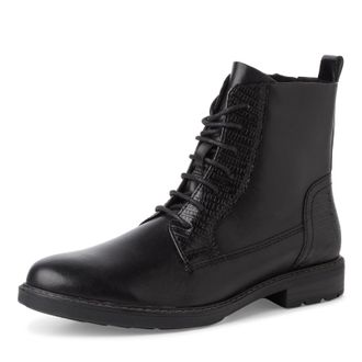 Marco Tozzi Damen Stiefeletten zum Schnüren mit Lederanteil Elegant, Schwarz (Black Comb), 41 EU