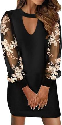 Generico Robe &agrave; Paillettes Femme pour C&eacute;r&eacute;monie, Robe de Bal &agrave; Paillettes Ann&eacute;es 80, Robe de Cocktail pour Femme Curvy, Robe de R&eacute;veillon Femme Slim, Robe de M