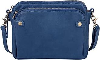 Generic Sac à bandoulière réglable multifonction en cuir pour femme, bleu, Taille unique