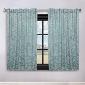 Superior Halbverdunkelungsvorh&auml;nge, Moderne Bl&auml;tter, 132 x 160 cm, mit Stangentaschen-Kopf- und R&uuml;ckenlaschen, sonnenblockierend, Raumverdunkelungsvorh&auml;nge f&uuml;r