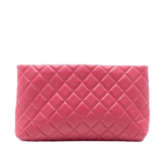 Chanel Pochette en cuir Pre-owned - Femme - Pre-owned - Rose - Taille: ONE Size