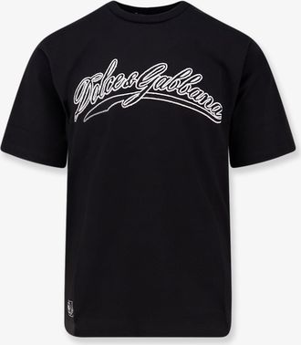 Dolce & Gabbana Cotton T-shirt with embossed logo embroidery - DOLCE & GABBANA - gender_Man