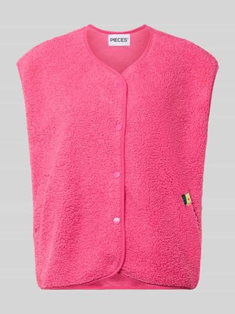 Pieces Relaxed Fit Weste mit Druckknopfleiste Modell KATTY