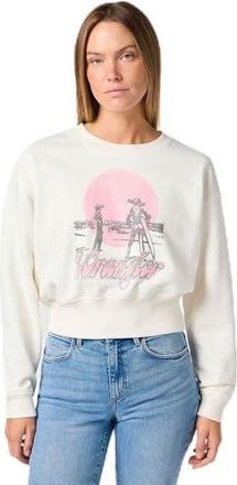 Wrangler Relaxed Sweatshirt Maillot de surv&ecirc;tement, Blanc Vintage, M Femme