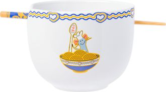 Silver Buffalo Disney Pixar Ratatouille mit Remy Cooking Love Keramik-Ramen-Nudel-Reisschale mit Essst&auml;bchen, mikrowellengeeignet, 590 ml