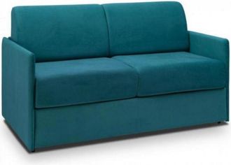 Inside75 Inside75 - Canap&eacute; convertible express colosse matelas &eacute;paisseur 22cm &agrave; m&eacute;moire de forme couchage 140 cm velours bleu paon