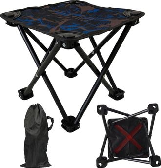 Generico Klappbarer Campingstuhl, Outdoor-Klappstuhl aus Oxford-Gewebe, schwerer Strand-Picknick-Hocker, leichter Hocker mit Aufbewahrungstasche, tragbarer Stä