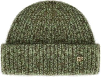 Ganni Femme, Accessoires, Vert, Taille: ONE Size Melange Brushed Mohair Beanie