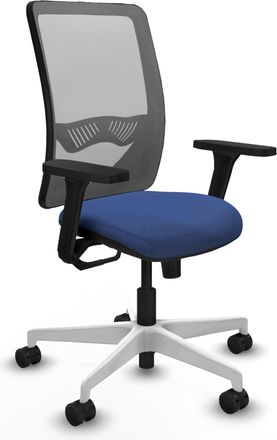 Piqueras y Crespo Arbeitsstuhl mit Armlehnen Zulema, h&ouml;henverstellbare Lendenwirbelst&uuml;tze, ausgestattet mit 3 Positionen und Schneidschaum, mit Rollen 65 mm Nylon, Grau