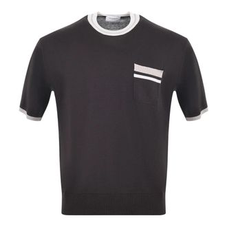 Paolo Pecora Geripptes Rundhals-T-Shirt - - Knitwear - Herren - Braun - L