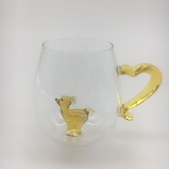 Cristalica Trinkglas Animal mit Tier Figuren (Bambi)