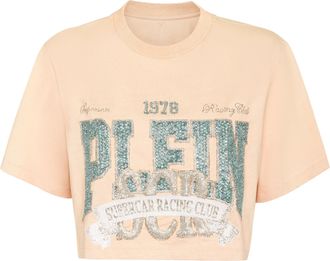 Philipp Plein T-Shirt Round Neck Ss Crop Vintage Print