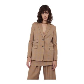 Silvian Heach Femme, Vestes, Brun, Taille: 38 FR Blazer à Carreaux