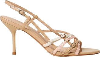 Twinset Femme, Chaussures, Beige, Taille: 36 EU Sandale &agrave; talon haut avec brides tress&eacute;es