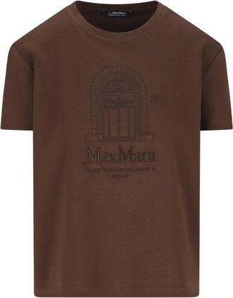 Max Mara print-logo T-shirt - Braun