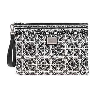 Dolce & Gabbana Clutch mit Majolika-Druck - - Bags - Herren - Schwarzk - ONE SIZE