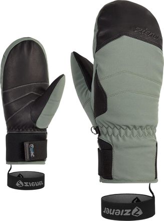 Ziener Damen Kalea Ski-Fäustling/Wintersport | wasserdicht extra warm Wolle, green mud, 8,5