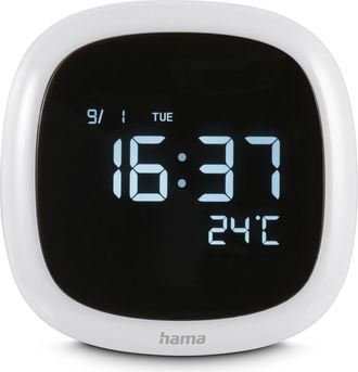 Hama Wecker (digitaler Wecker, mit Licht, mit Temperaturanzeige, mit Datumsanzeige, 3 Weckzeiten, Schlummerfunktion, ideal als Nachtlicht, dimmbar, Touch S