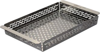 Lares Grillschale Edelstahl 30x20x3,5 cm - BBQ Schale mit Lochung - Wiederverwendbar & Rostfrei - Für Gasgrill, Elektrogrill, Holzkohlegrill - Spülmaschinen